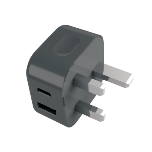 Veho 20W USB Fast Charge UK 3 Pin Plug | USB-C PD + USB 3.0 ports - VA