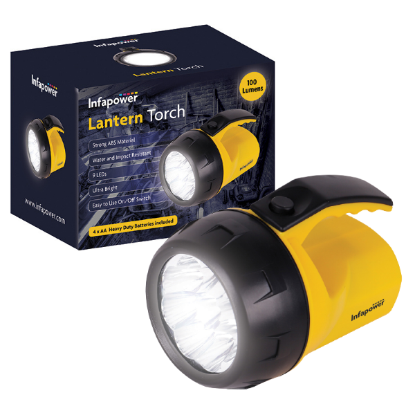 Infapower F065 Ultra Bright Lantern Torch | 9 LEDs | 100 Lumens - Yell